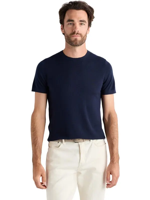 Quince 100% Superfine Mongolian Cashmere T-shirt - True Navy