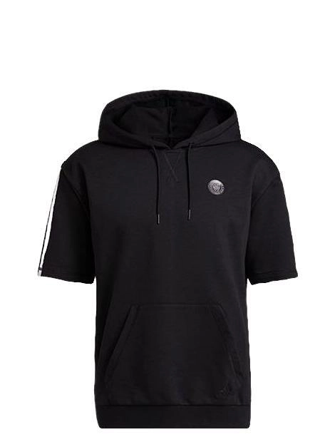 Adidas Short Sleeve Hooded Top - Black
