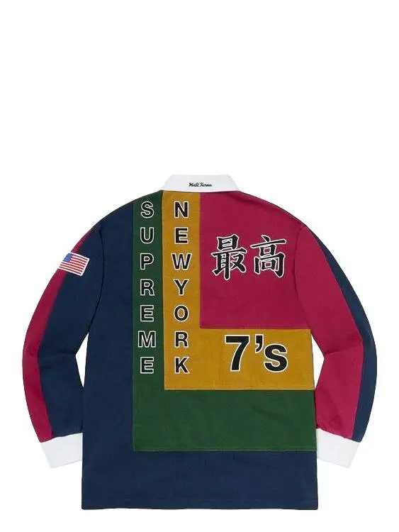 Supreme Ss20 Week 2 7s Rugby Long Sleeves Polo Shirt - Blue