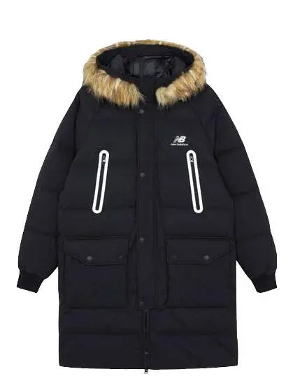 NEW BALANCE Classic Long Down Jacket - Black/brown