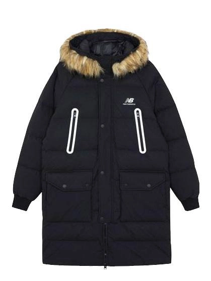 NEW BALANCE Classic Long Down Jacket - Black/brown