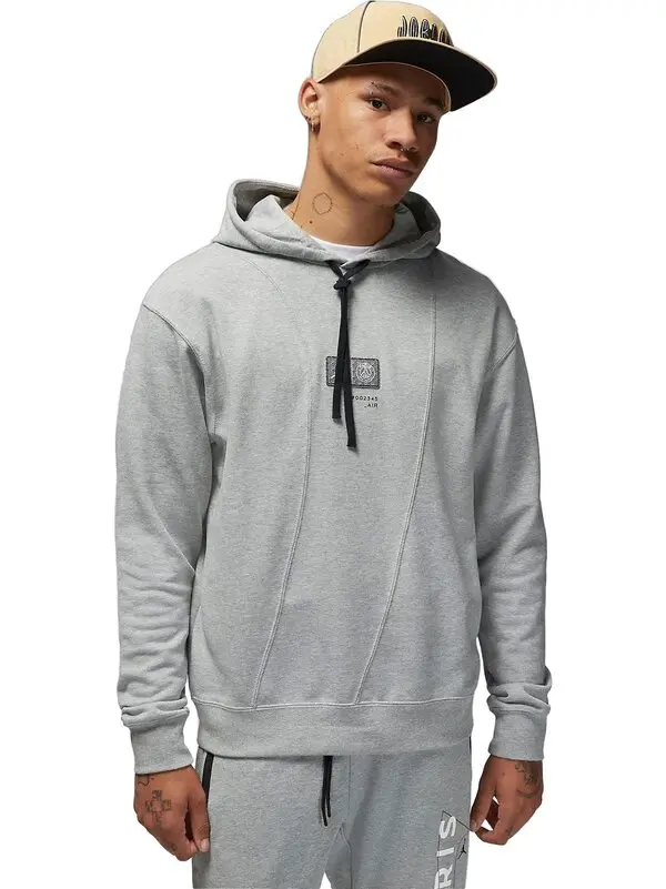 Nike Paris Saint-germain Pullover Hoodie - Dark Grey Heather/white