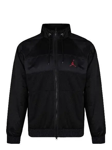 JORDAN Stand Collar Logo Casual Woven Sports Jacket - Black