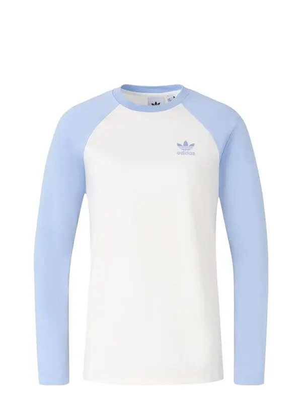 Adidas Long Sleeve T-shirt Raglan Sleeves - White/purple