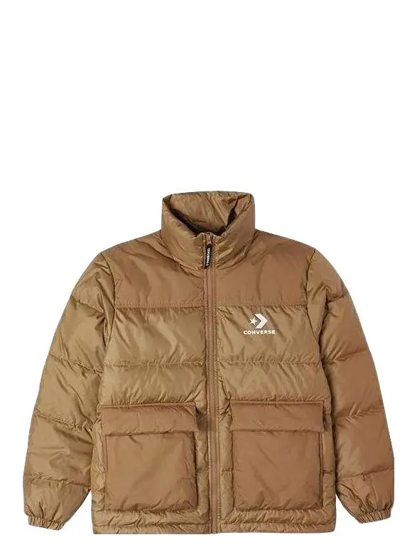 CONVERSE Star Chevron Puffer Jacket - Brown