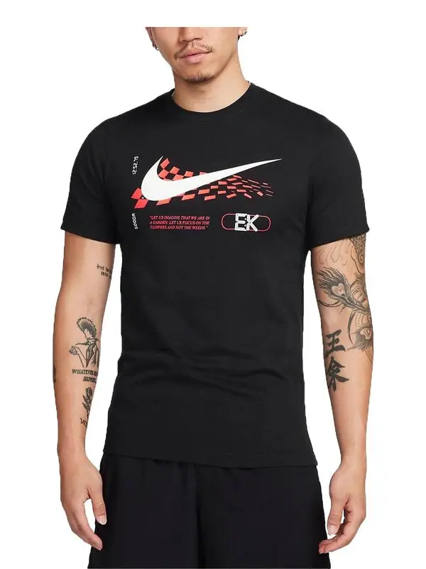Nike Dri-fit Graphic Running T-shirt Asia Sizing - Black