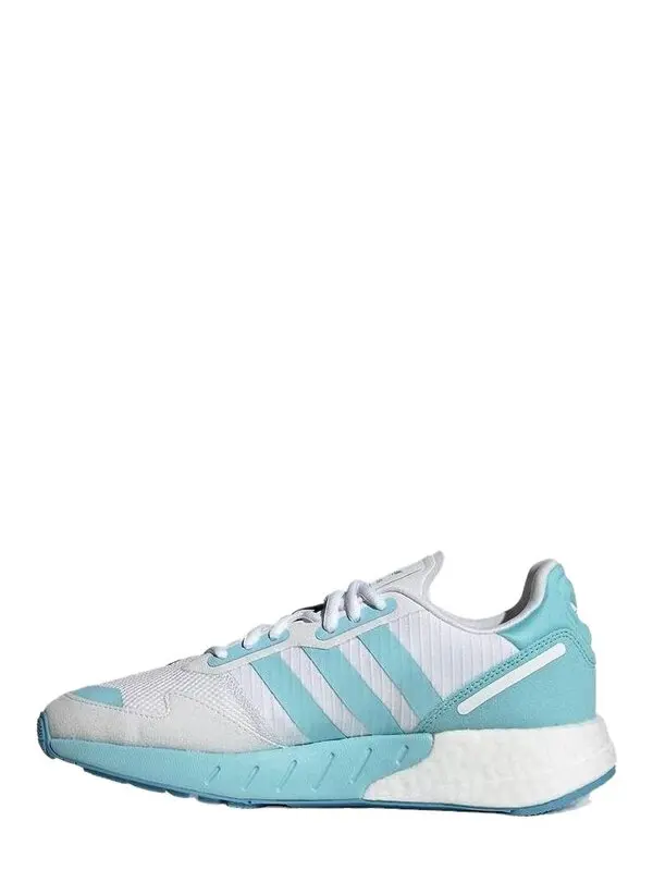 Adidas Zx 1k Boost "bold Logo Graphic Hazy Sky" Sneakers - White/blue