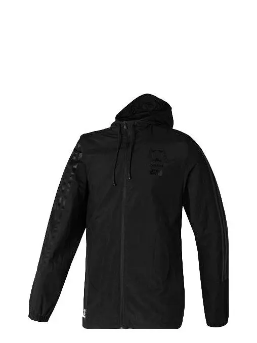 Adidas Neo Hooded Jacket With Logo Print - Black