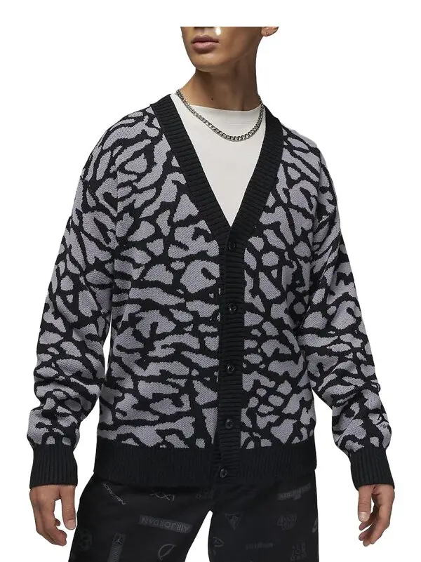JORDAN Fight Heritage Cardigan - Black Cement Grey