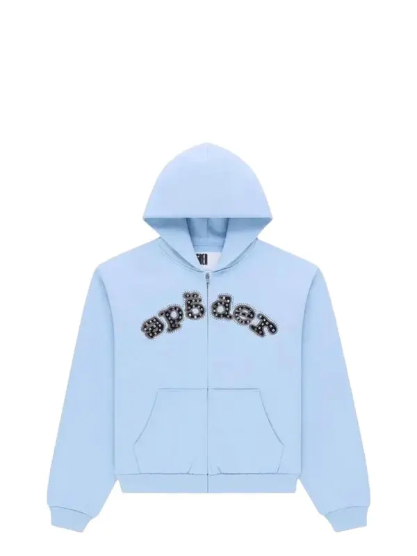 SP5DER Mixed Stone Og V2 Zip Hoodie - Rock Blue