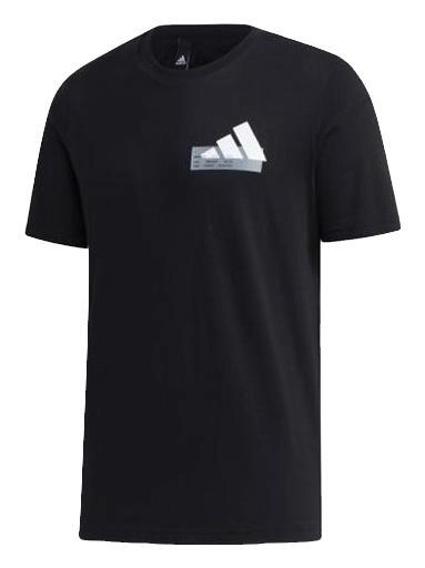 Adidas Mh Gfx T Bos Logo Printing Sports Round Neck Short Sleeve - Black