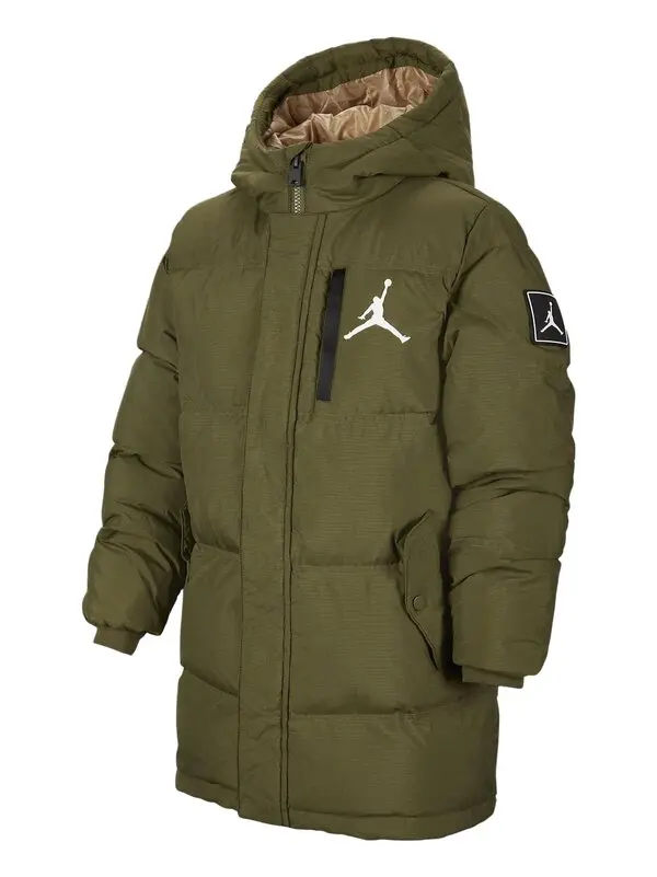 JORDAN Air Midlength Puffer Coat - Olive Green
