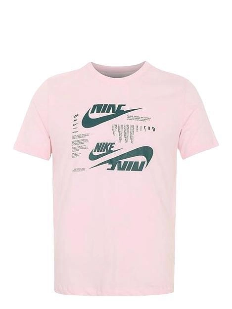 Nike Logo Printing Casual Sports Round Neck Short Sleeve Pink - Default Color