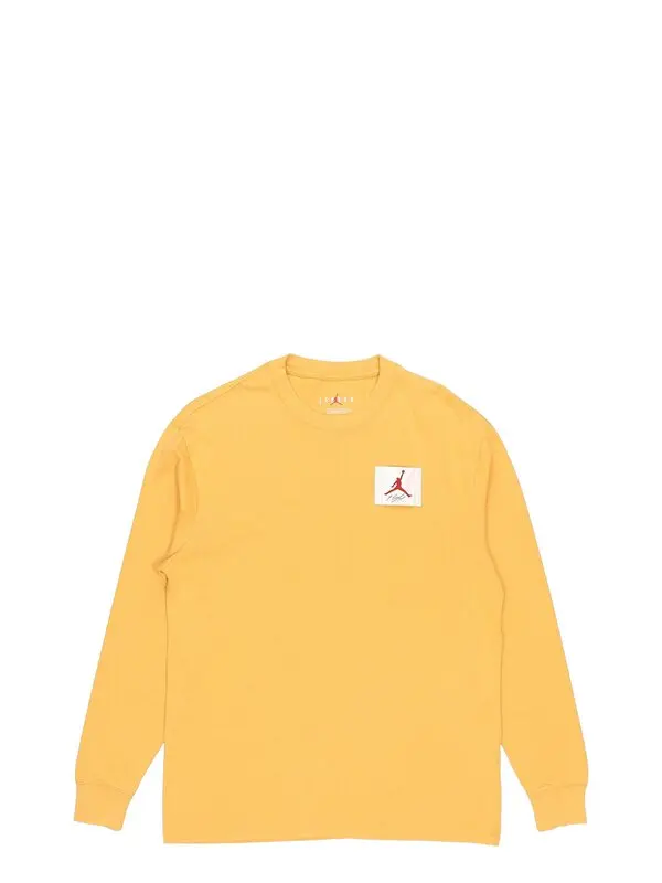 JORDAN Air Logo Print Long Sleeve Crewneck - Yellowbrown