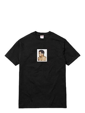 Supreme Ss16 Aliwarhol Tee Muhammad Ali Character Printing Short Sleeve - Black