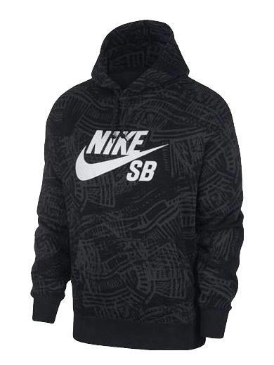 Nike Graphic Print Hoodie - Black