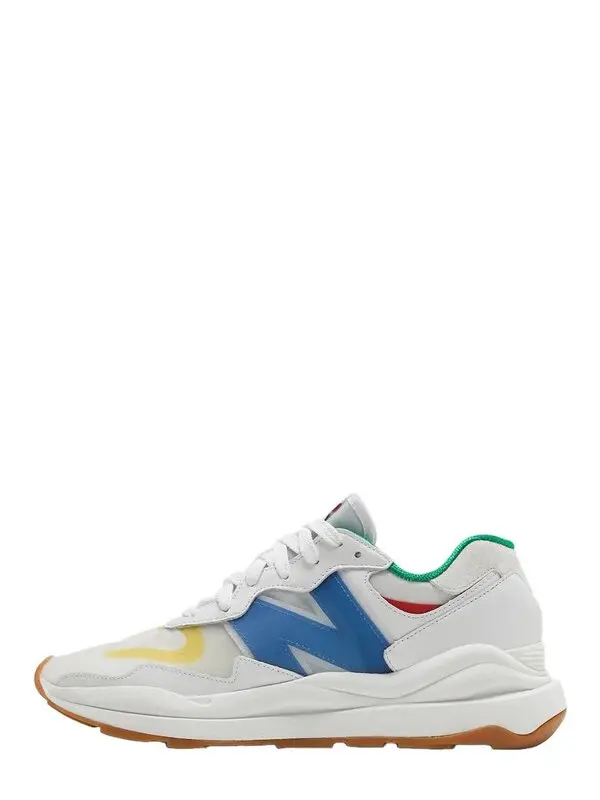 NEW BALANCE Staud X 57/40 "white Blue Quartz" Athletic Sneakers - White/blue/yellow