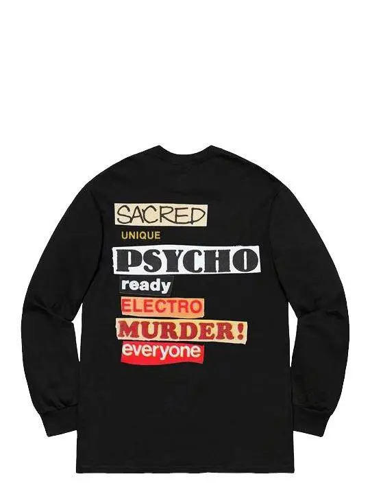 Supreme Ss20 Week 1 Sacred Unique L/s Back Alphabet Long Sleeves - Black