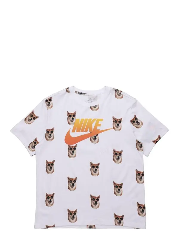 Nike Sunglasses Printing Casual Short Sleeve - White