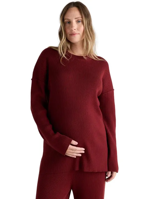Quince Cotton Cashmere Sweater - Deep Brick Red