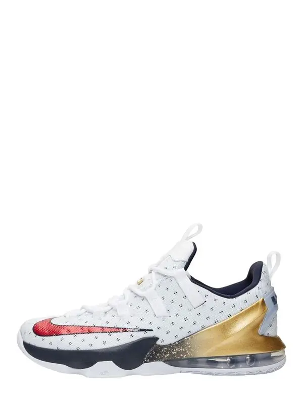 Nike Lebron 13 Low 'olympics' Sneakers - White/black/goldyellowgold