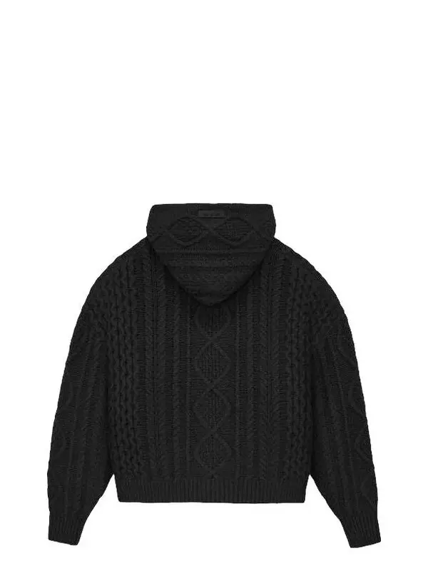 Fear Of God Fw23 Cable Knit Hoodie - Black
