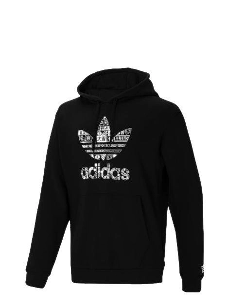 Adidas Originals Logo Graphic Pullover Hoodie - Black