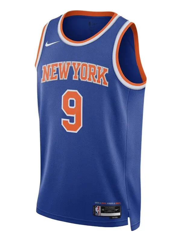 Nike Dri-fit Nba New York Knicks Rj Barrett Icon Edition 2022/23 Swingman Jersey - None