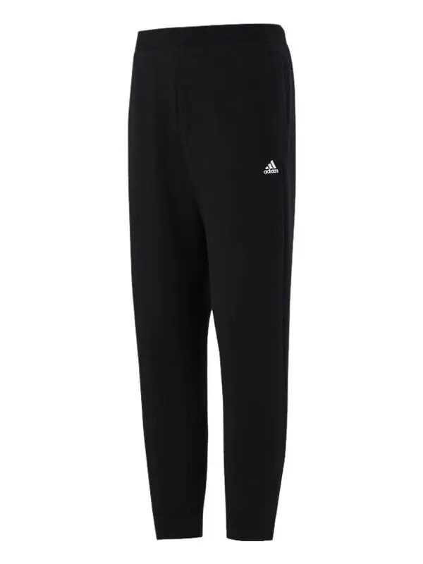 Adidas Solid Color Small Logo Sports Stylish Long Pants/trousers - Black