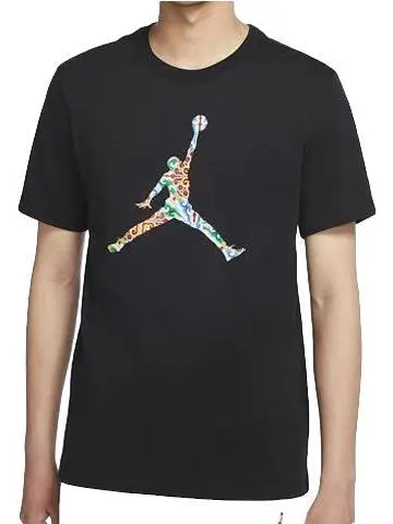 JORDAN Flying Colorful Large Logo Short Sleeve - Black