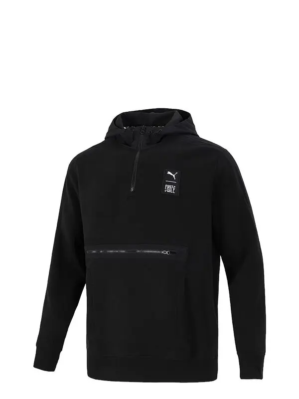 PUMA X Firstmile Crossover Splicing Pocket Sports Training Hoodie - Black
