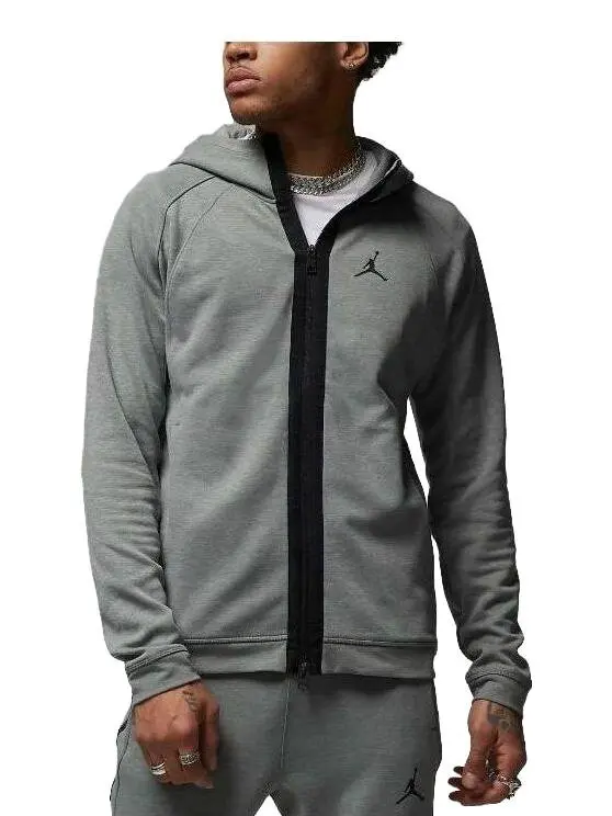 JORDAN Fleece Full-zip Hoodie 'gray - Black