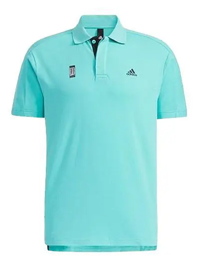 Adidas Series Logo Solid Color Short Sleeve Polo Shirt - Green