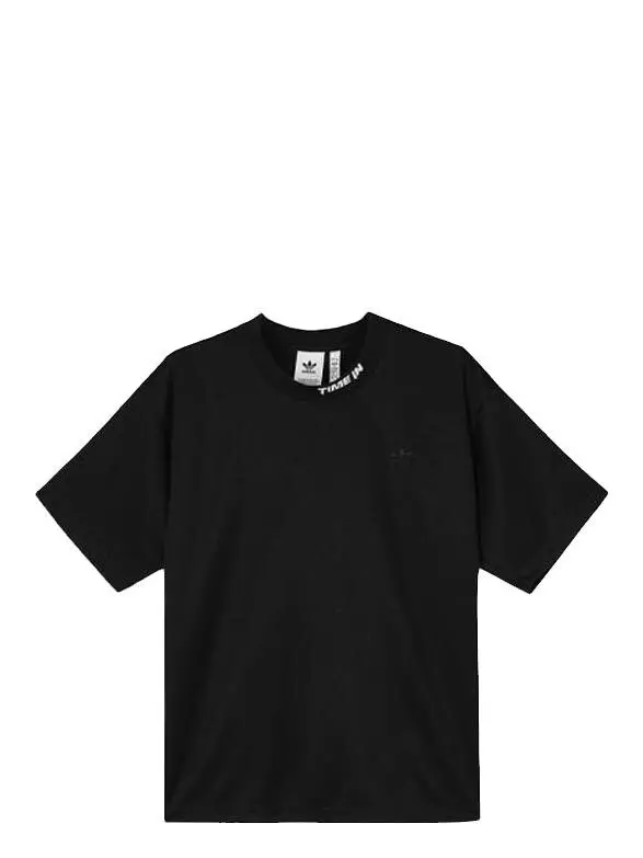 Adidas Originals X Ninja Crossover Collar Alphabet Sports Round Neck Short Sleeve - Black