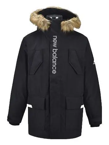 NEW BALANCE Parka Jacket With Hood - Black