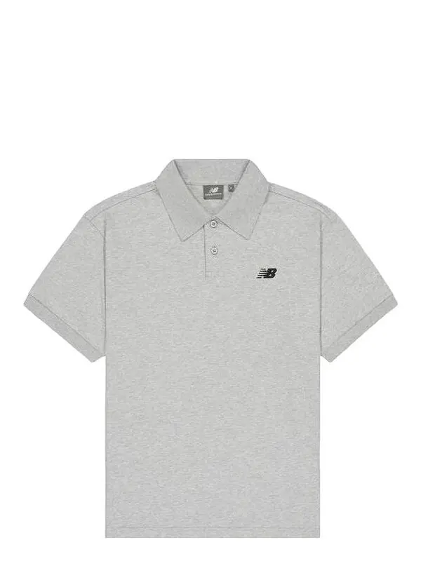NEW BALANCE Cotton Polo Shirt Asia Sizing - Grey