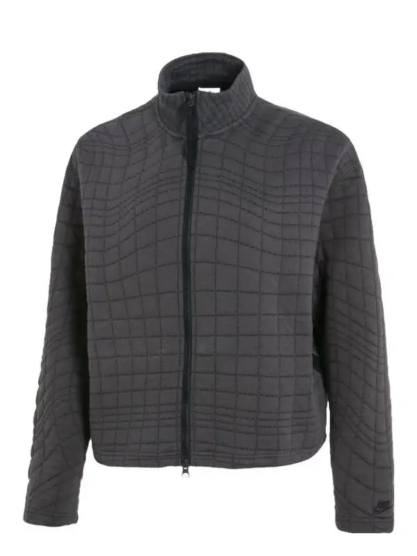 Nike Quilted Zipper Cardigan Jacket - Grey