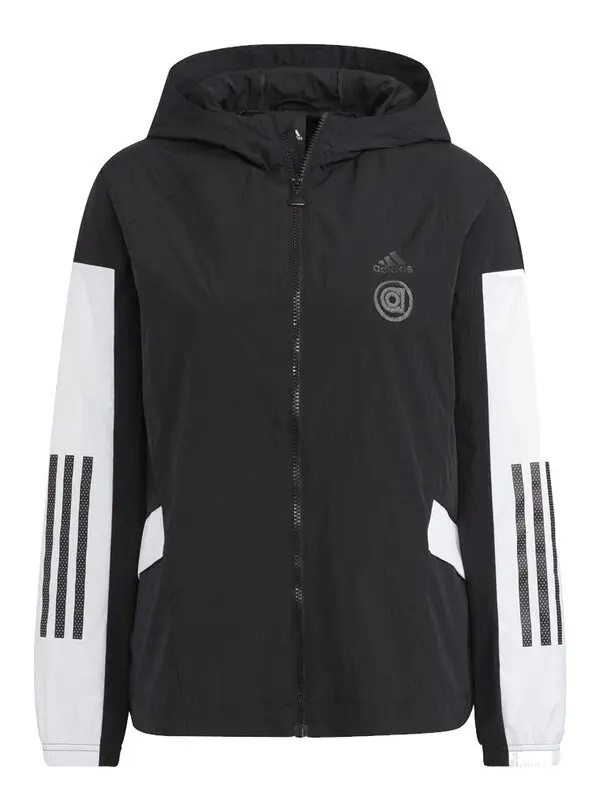 Adidas Woven Jacket With Hood - Black/white