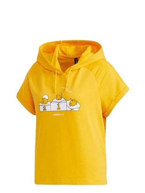 Adidas Neo Gdtm Ss Hdy Crossover Sports Hooded Pullover Short Sleeve T-shirt - Yellow
