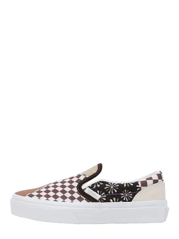 VANS Slip-on Patchwork Sneakers - Cream/brown/white