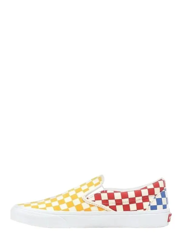 VANS Classic Slip-on Multicolor Checkerboard Sneakers - Black