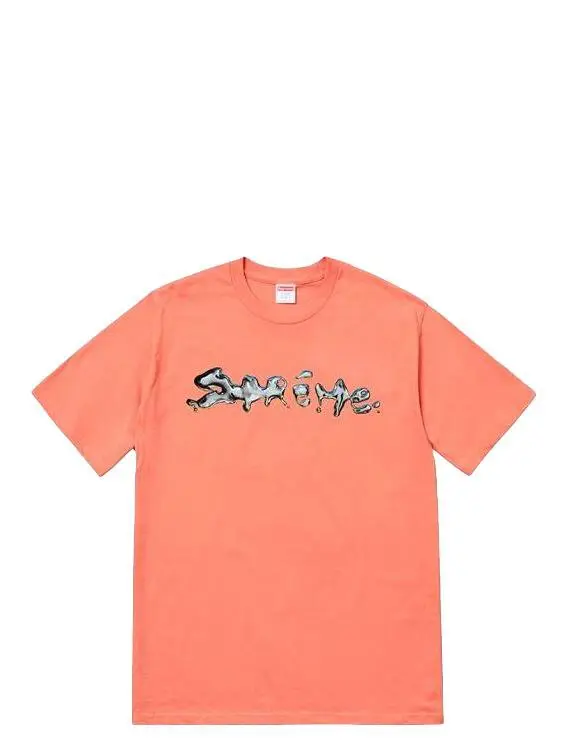 Supreme Fw18 Liquid Tee Terra Cotta Logo Tee - Pink