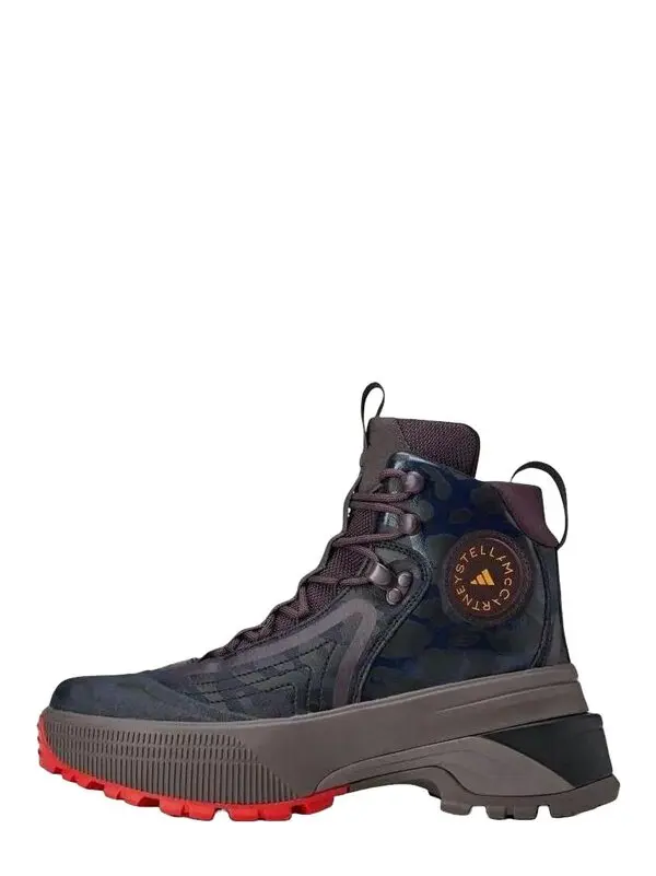 Adidas By Stella Mccartney High-top Lace-up Sneakers - Charcoal/legend Ink/active Red