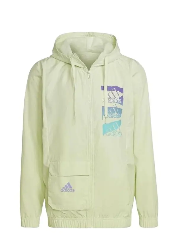 Adidas Alphabet Logo Hooded Windbreaker Jacket - Multi-color