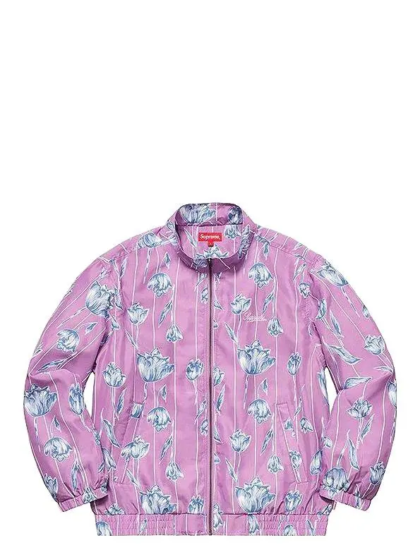 Supreme Ss19 Floral Silk Track Jacket - Purple