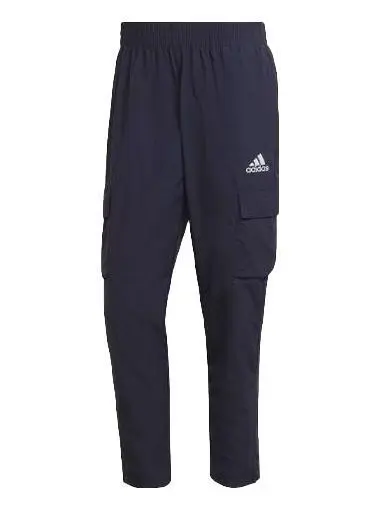 Adidas Solid Color Logo Cargo Pocket Casual Sports Pants/trousers/joggers Blue - Multi-color