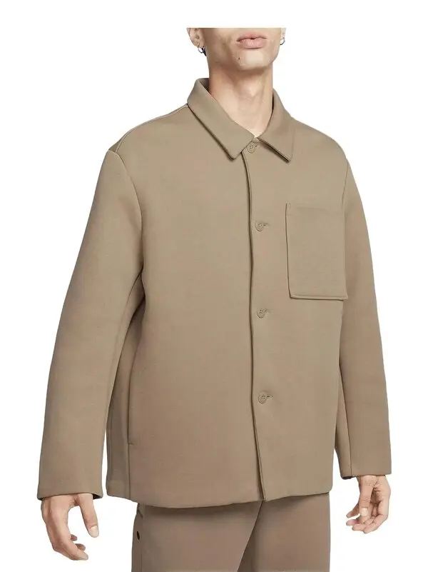 Nike Tech Fleece Reimagined Wide Shirt Jacket - Khaki
