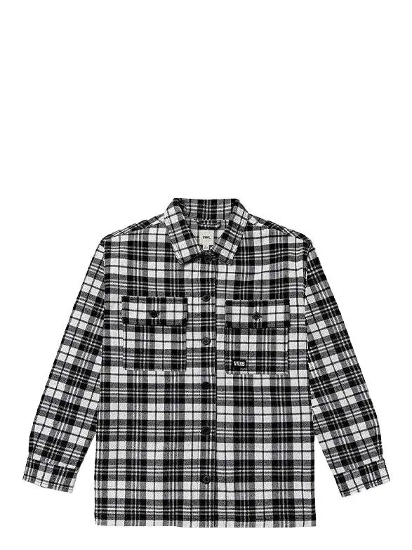 VANS Plaid Lapel Shirt Jacket - Black