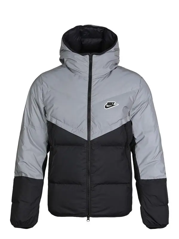 Nike Stay Warm Colorblock Hooded Down Jacket - Blackgraymulti-color