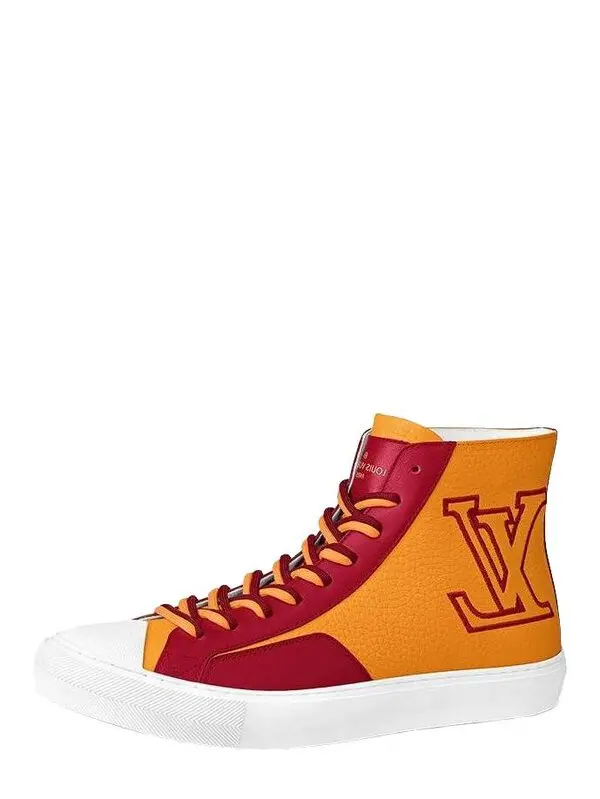LOUIS VUITTON Tattoo High Top Sneakers - Orange/red/white